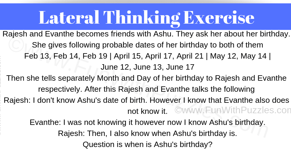 Lateral Thinking Exercise with Answer