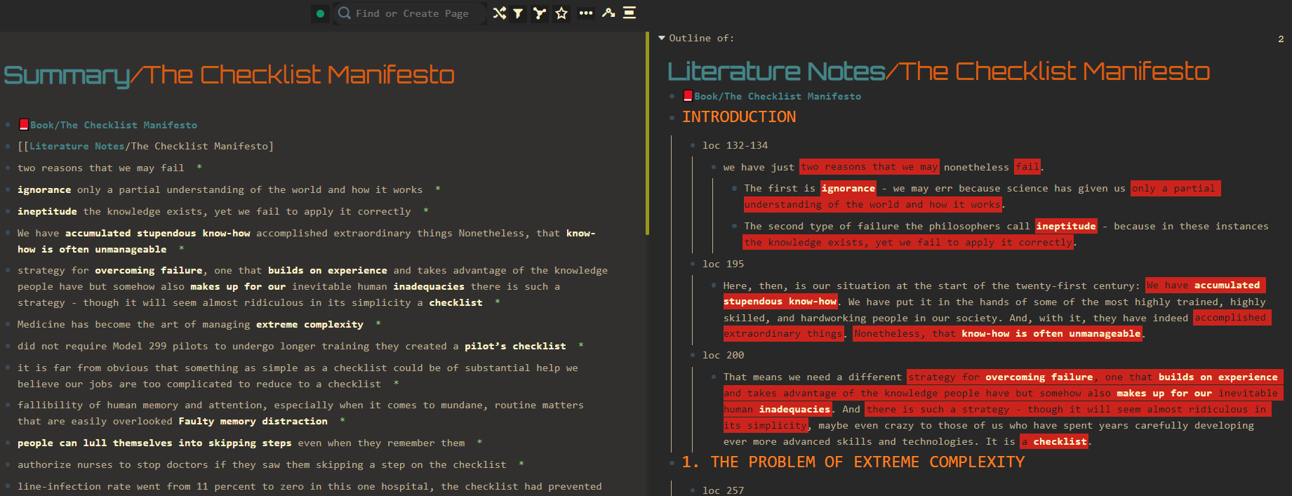 My Book Summaries in Roam Using Tiago's Progressive Summarization