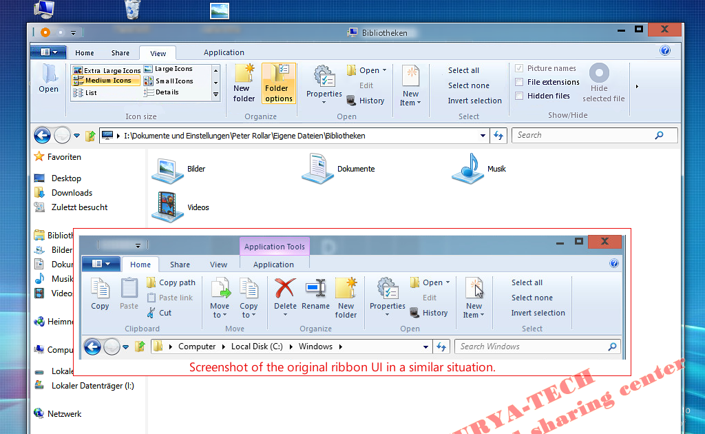 Windows 8 Ribbon UI In Windows 7, Vista And XP Explorer - SURYA-TECH
