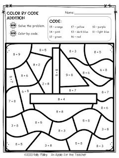 An Apple For The Teacher: Summer Color By Number