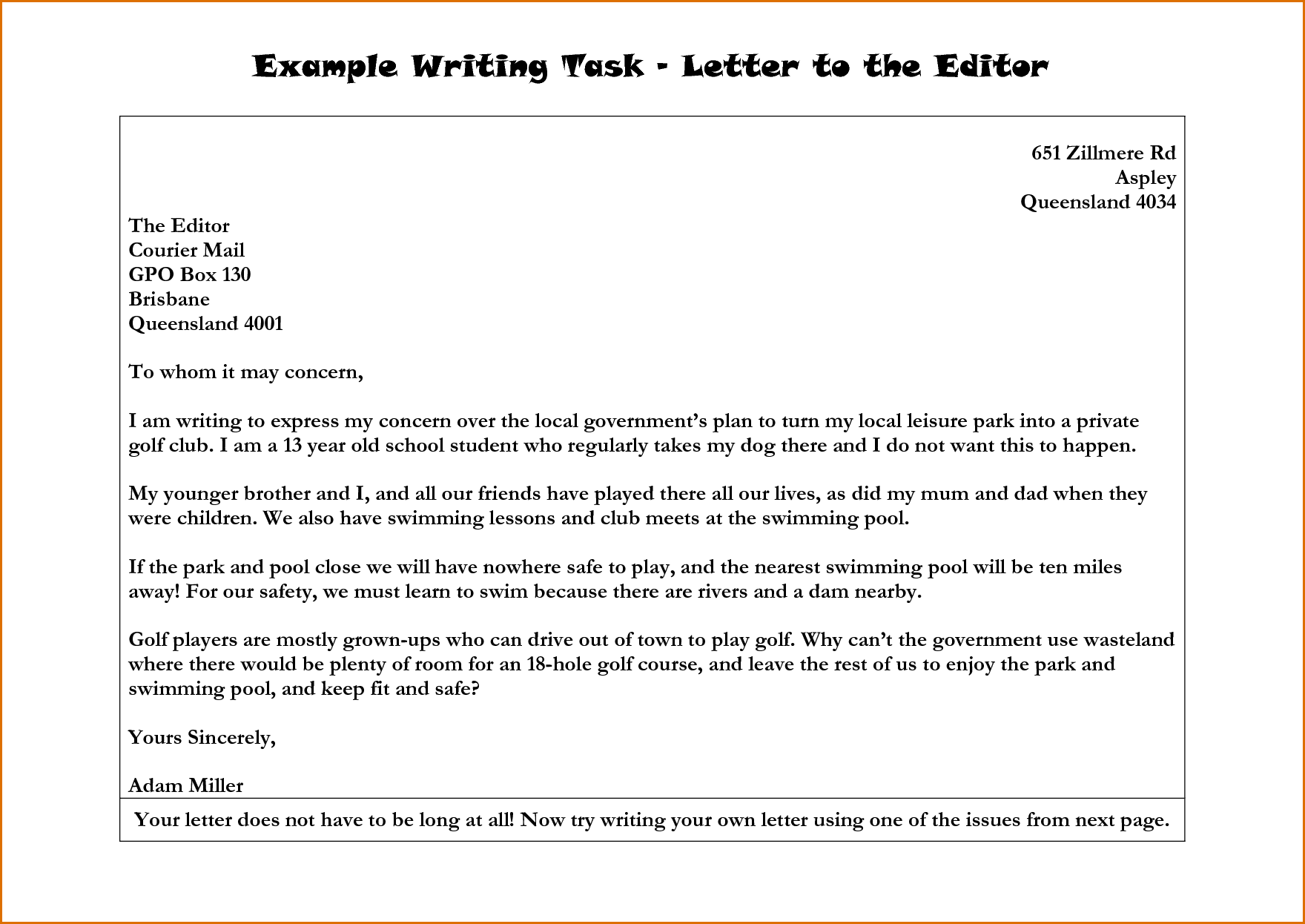 Letter To The Editor Example ~ Thankyou Letter