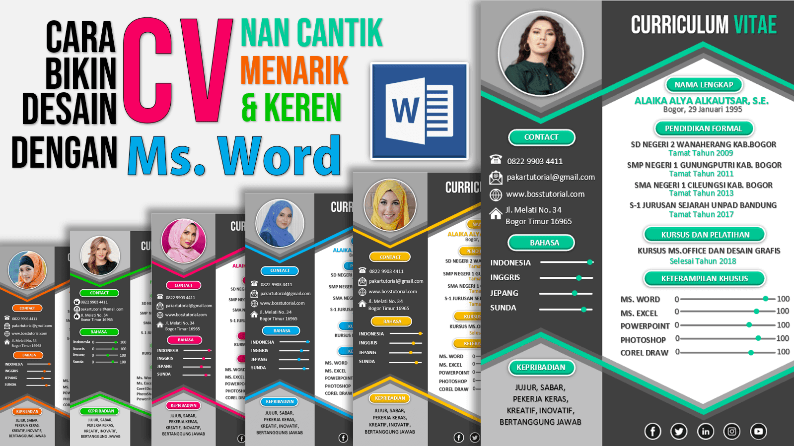 Contoh Cara Buat CV Lamaran Kerja Dengan Word PAKAR TUTORIAL Contoh Cara Buat CV Lamaran Kerja Dengan Word PAKAR TUTORIAL