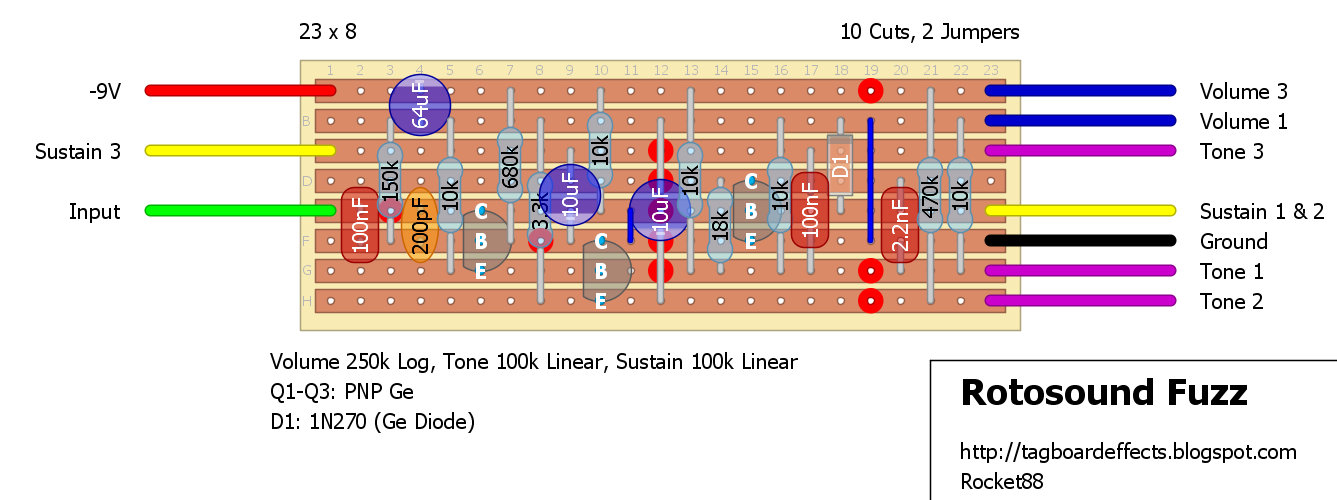 Guitar FX Layouts: Rotosound Fuzz