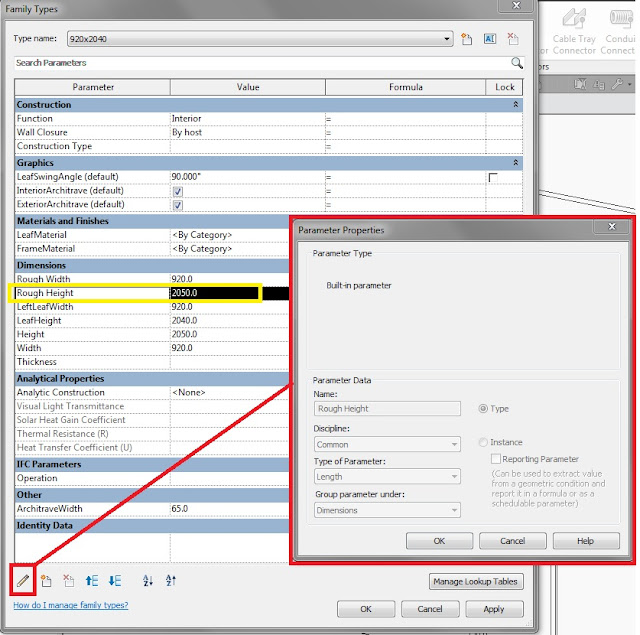 Revit Link: Updated Family Types Dialog Box