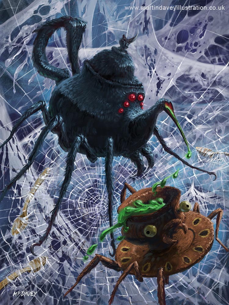Martin Davey Illustration and Fine Art: Tea Set Monster Spiders Fantasy ...