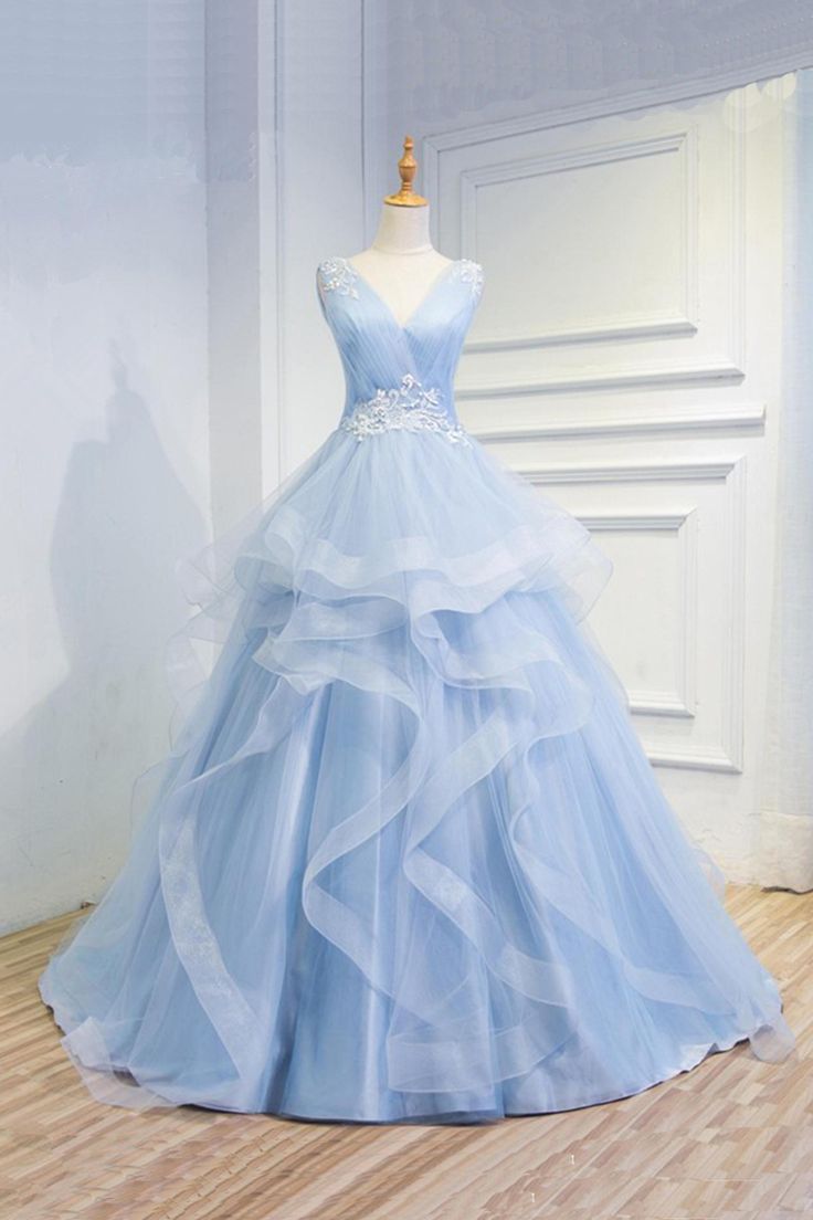 Wedding Dress: Blue Ball Gown Wedding Dress