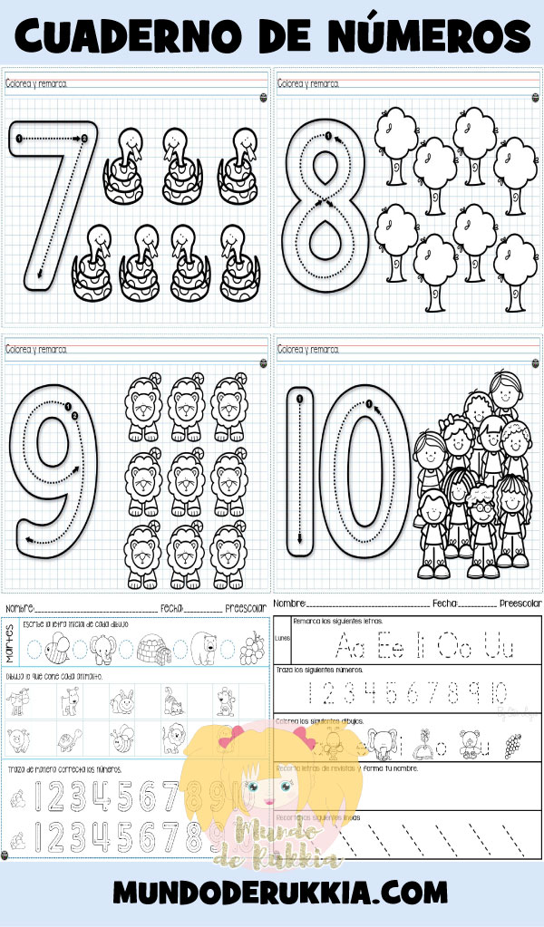 Cuaderno de Vocales y Números | Mundo de Rukkia