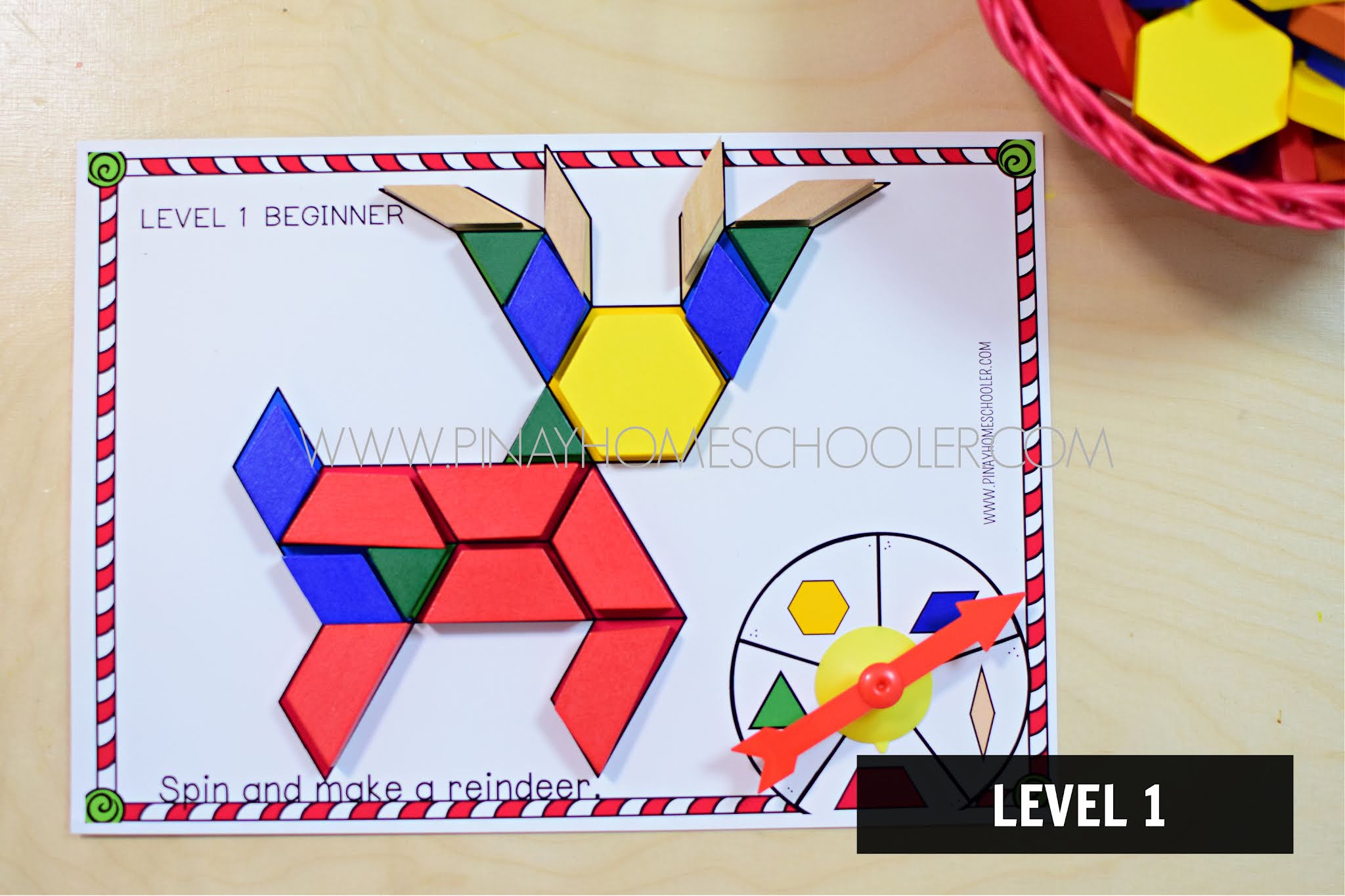 Christmas Pattern Blocks Spin and Build | The Pinay Homeschooler