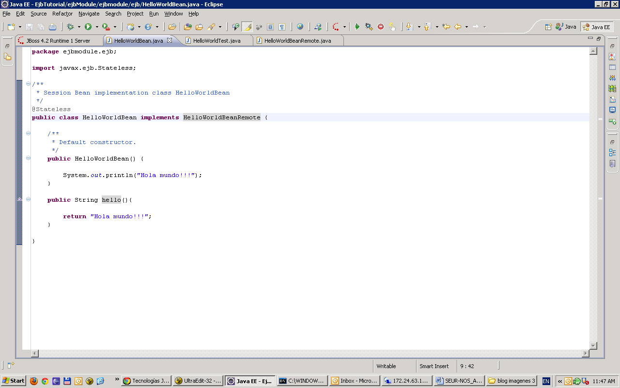 Java Frameworks & APIs: EJB - Configuración Eclipse + JBoss + EJB3