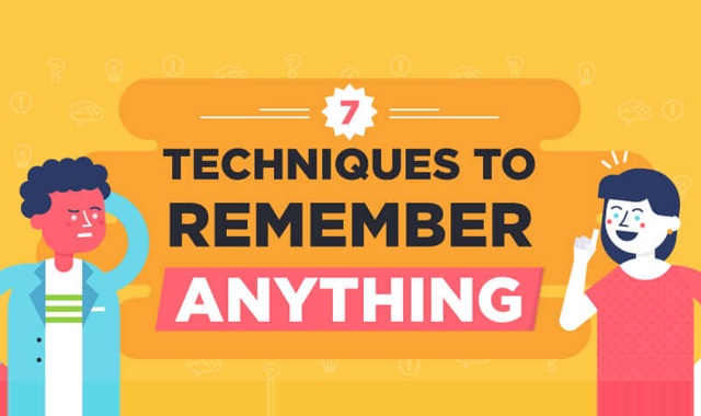7 Techniques to Remember Anything #infographic - Visualistan