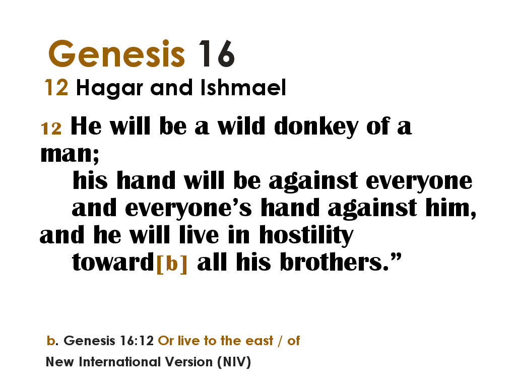 Genesis 16:12 Hagar and Ishmael
