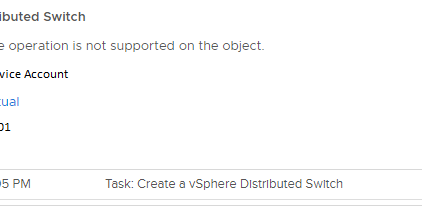 CISCO ACI + vCenter Integration Error "Create a vSphere Distributed Switch" "Status: The ...