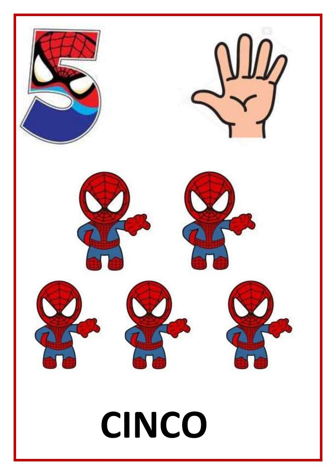 Números Cards coloridos e ilustrados com os números e as quantidades ...