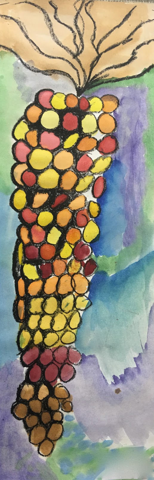 Art Room Blog: 4th Grade Indian Corn in Warm Colors...
