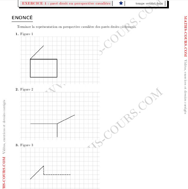MATHS au COLLÈGE: perspective cavalière (sixième)