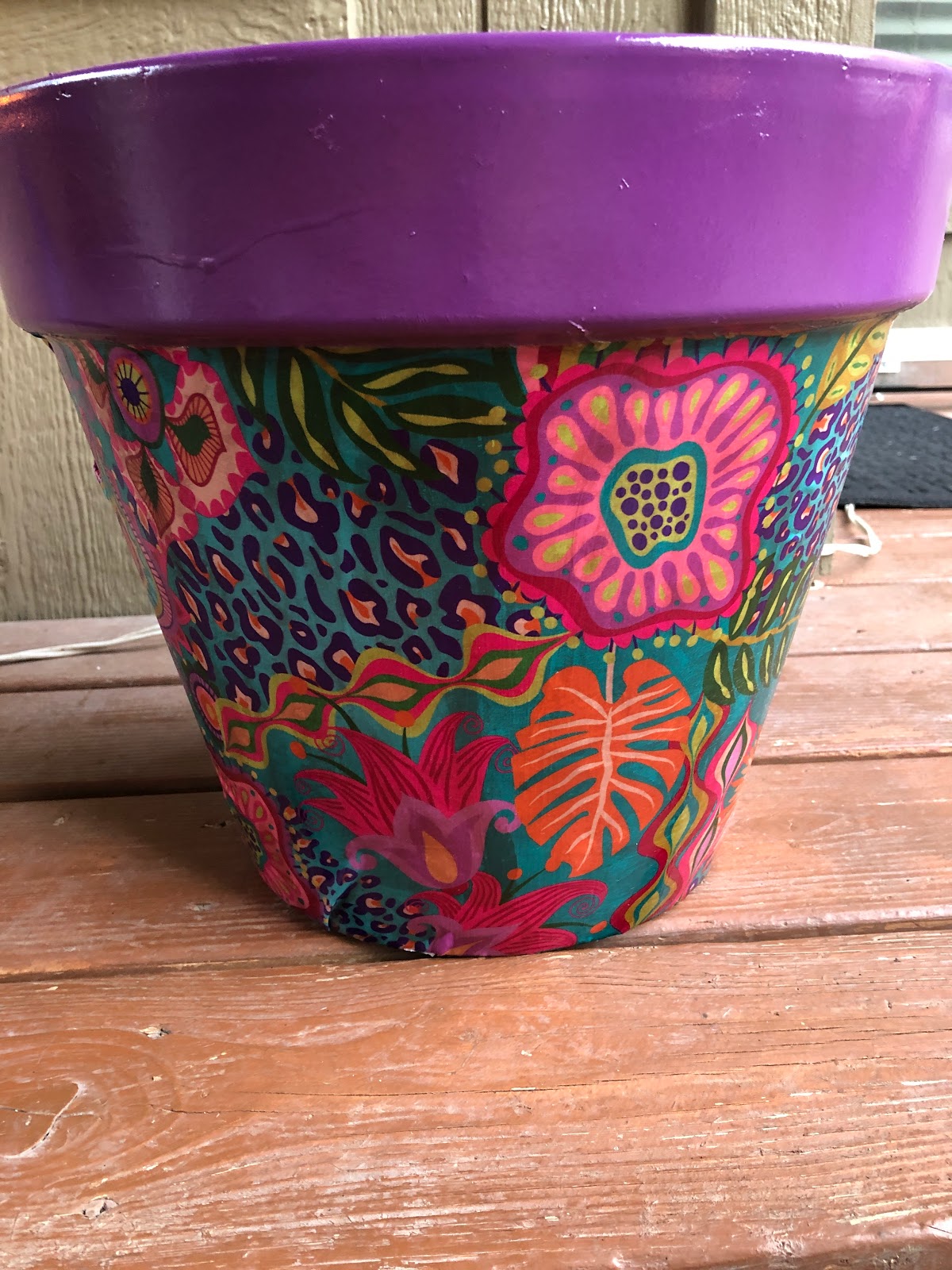 Fabric Covered Flower Pots - Picture Tutorial