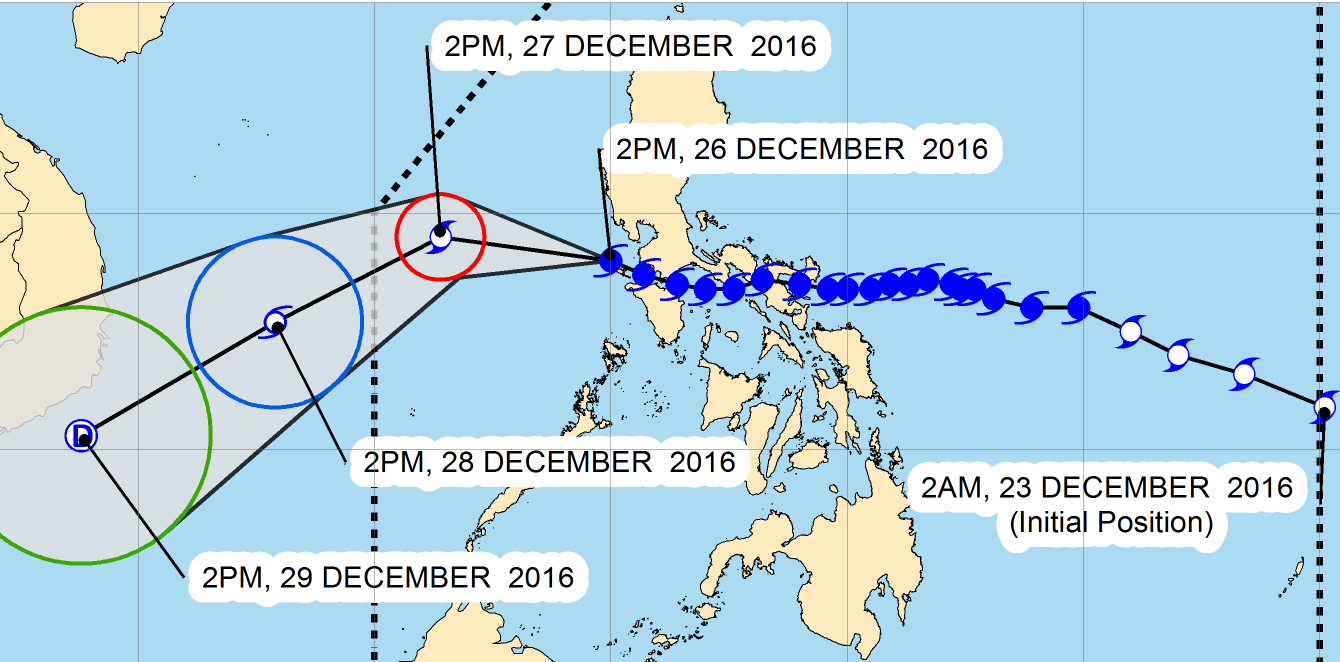 Typhoon "NINA" weakened after it made landfall over Tingloy, Batangas ...