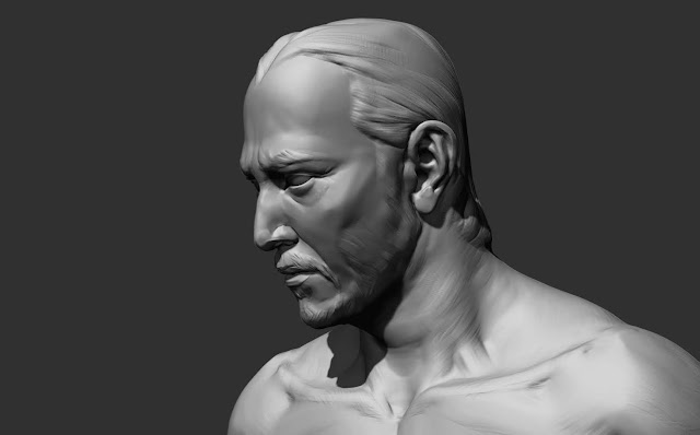 Darya Girina Zbrush Endless Way: Sculpture sketch of Keanu Reeves as ...