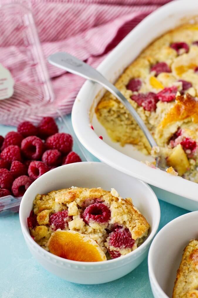 Yellow Cake Baked Oatmeal | Karen's Kitchen Stories