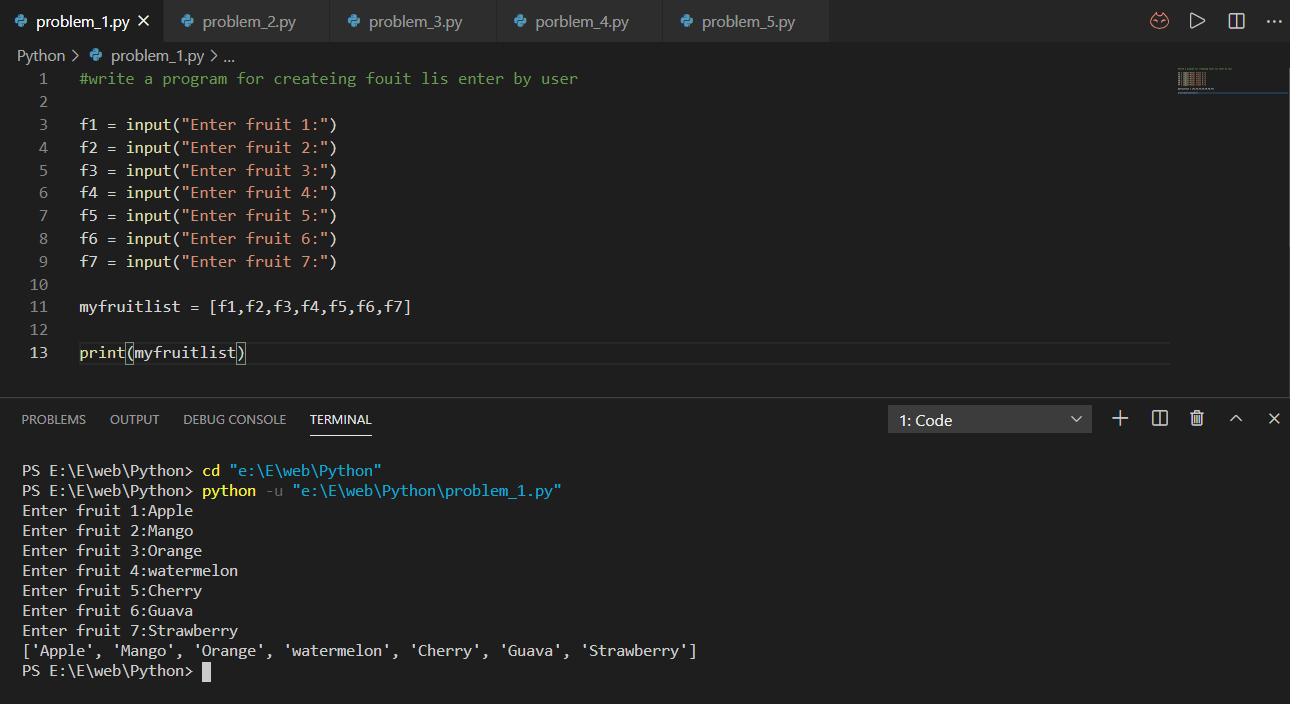 Python chapter_4 : practices set