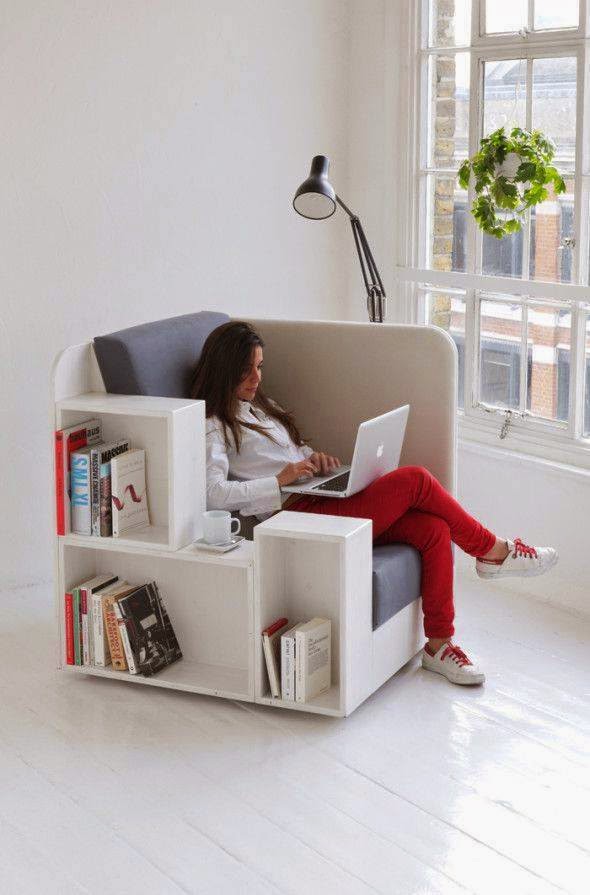 Comfortable seats with a library - Zhakila Decorating