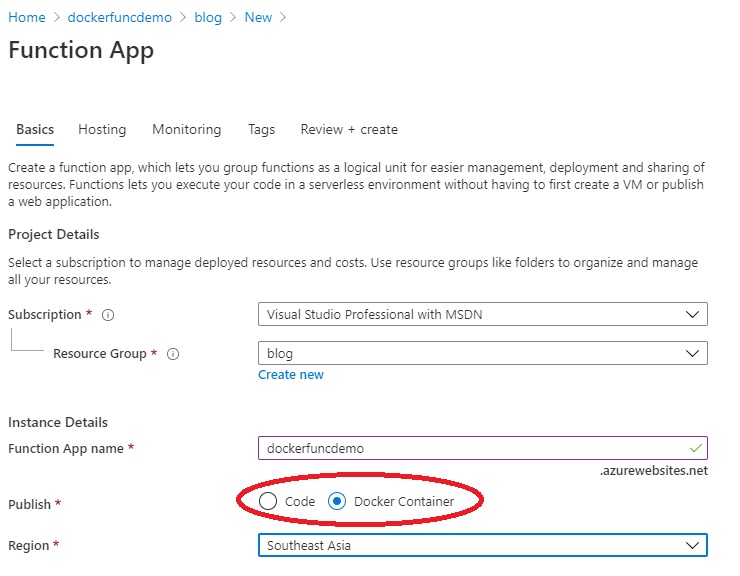 Azure Function in a Docker Container - Part 2