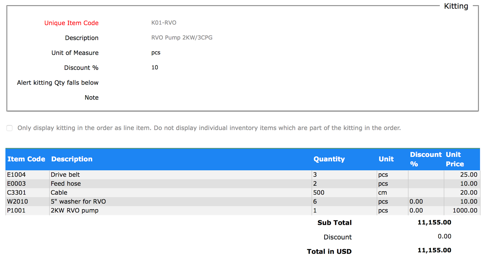 inventory management software kitting sales purchase order