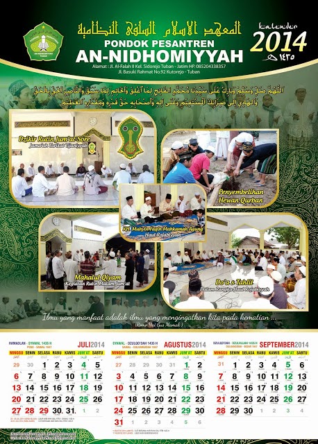 30+ Desain Kalender Pondok Pesantren Cdr