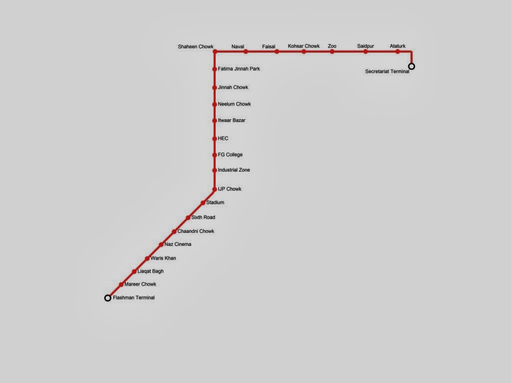 Metro Bus Service Project For Rawalpindi And Islamabad Map | MASTI4U ...