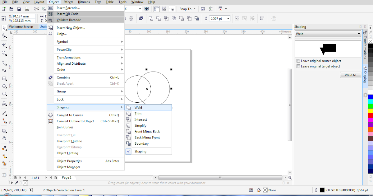 Blog of Everything Fun!: CorelDraw tutorial - Mengenal apa itu Weld ...
