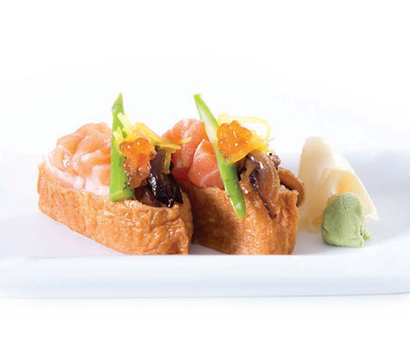Salmon Shiitake Inari サーモンシイタケ稲荷 recipe -Taste USA