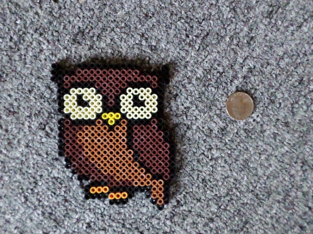 Long Black Fingers : Owl Perler Bead