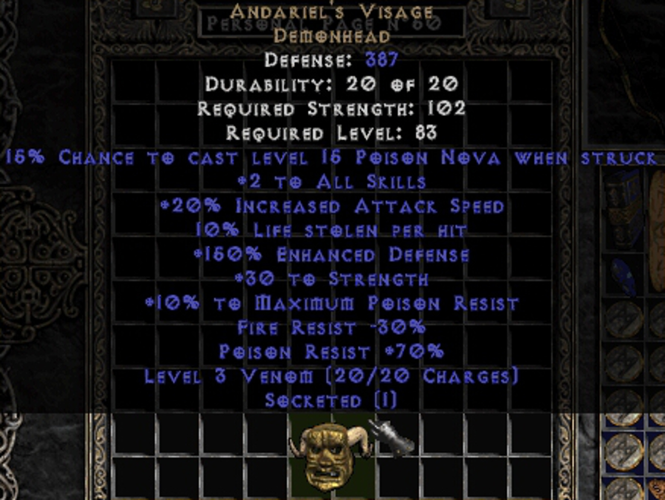 Best cRPGs: PERFECT ANDARIEL'S VISAGE, Diablo 2 Resurrected