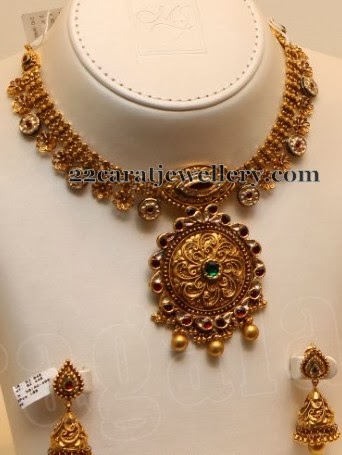 GRT Dull Finish Necklace - Jewellery Designs