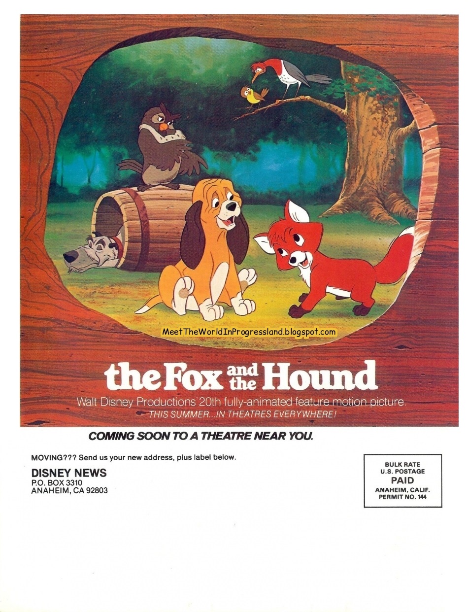 Meet The World: Walt Disney Productions' The Fox And The Hound - 40th ...