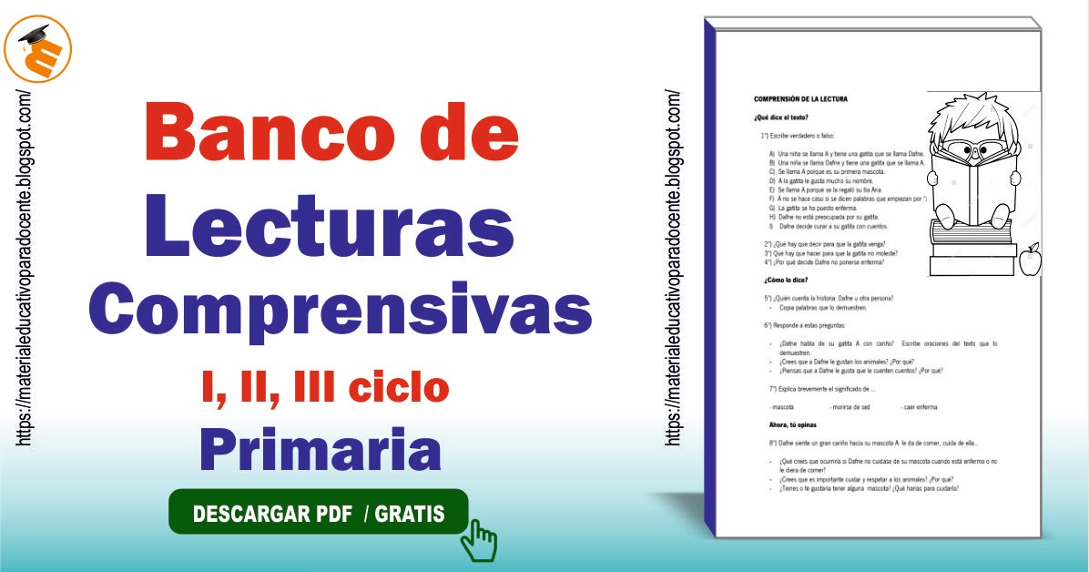 Material Educativo: Comprensión Lectora - Banco de Lecturas para I, II ...