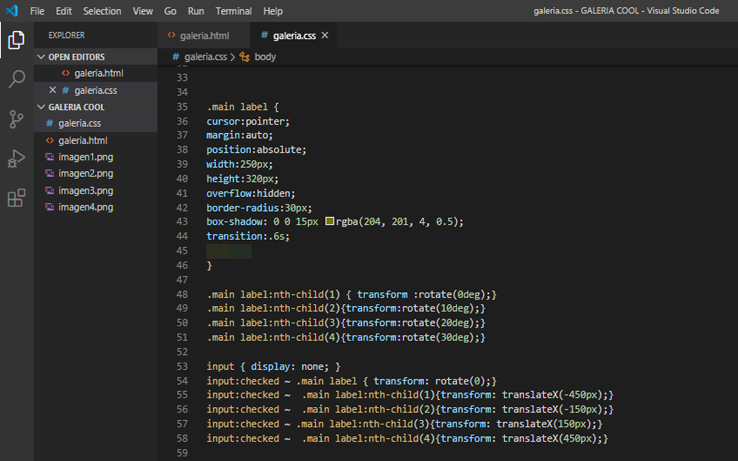yokeissa: Efecto Galeria elaborado con HTML y CSS