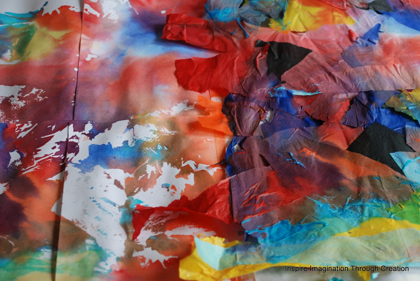 Inspire imagination through creation: Tissue paper colouring