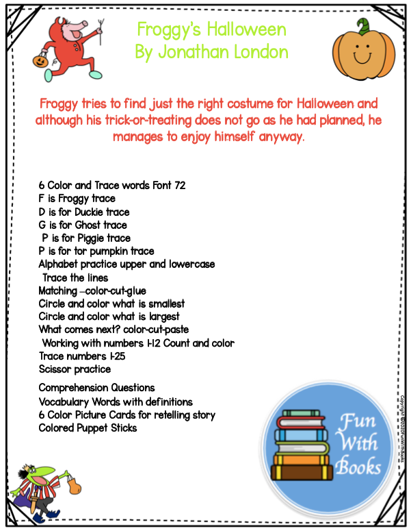 FROGGY'S HALLOWEEN BOOK UNIT ~ Book Units by Lynn