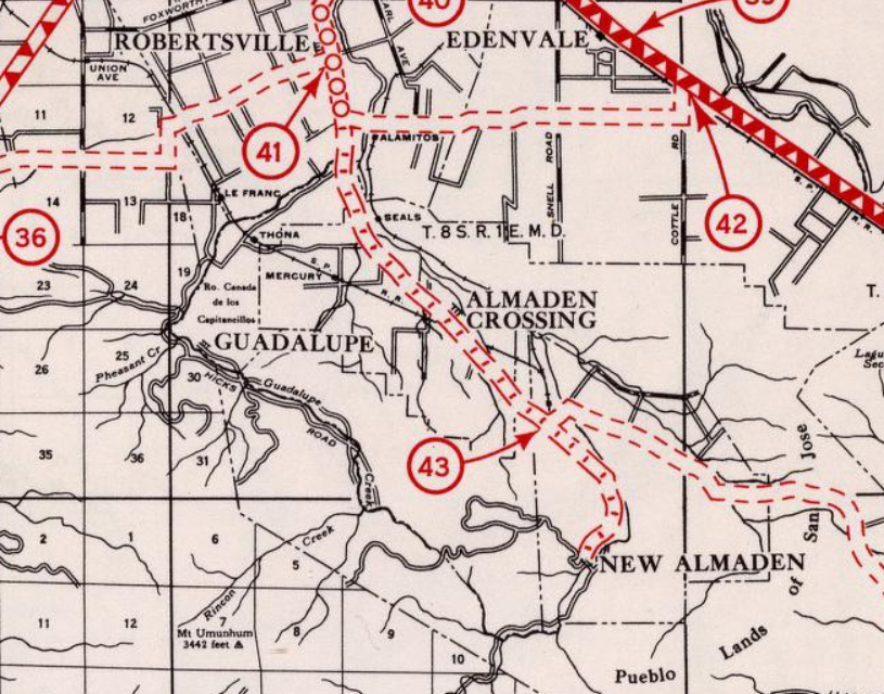 Santa Clara County Route G8 and the New Almaden Quicksilver Mine