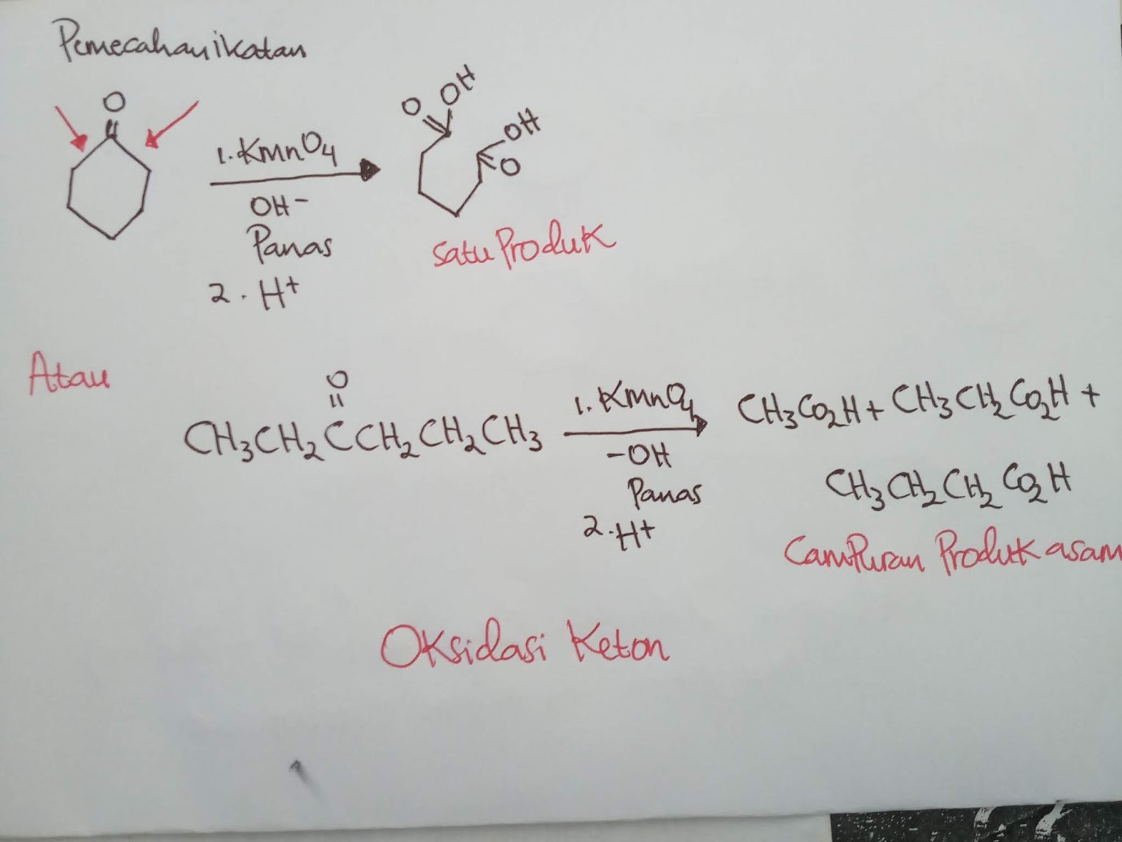 Reaksi oksidasi senyawa senyawa organik