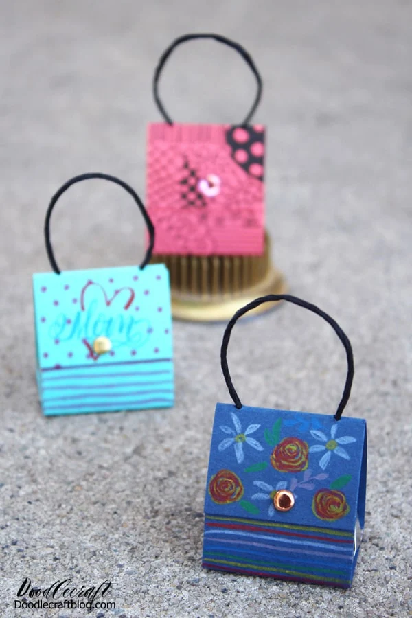 Mini Paper Purse Treat Favors with Tombow