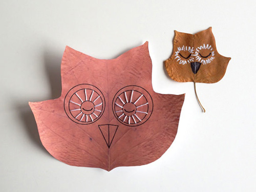 My Owl Barn: DIY Leaf Animals