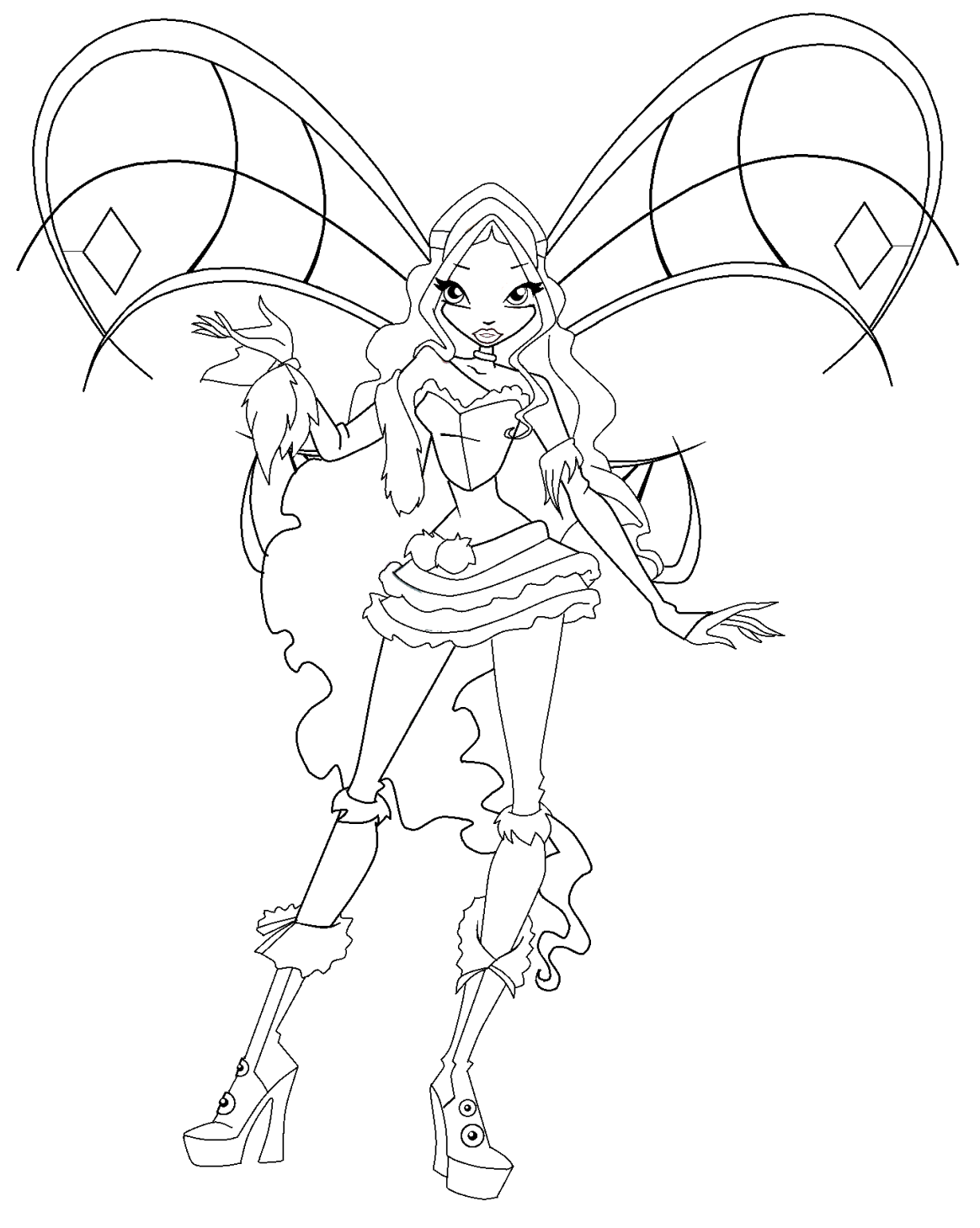 Winx Layla Aisha Stampare Leyla Sketch Coloring Page