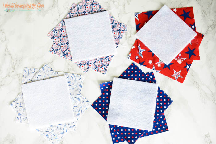 DIY Quilted Patriotic Coasters | i should be mopping the floor