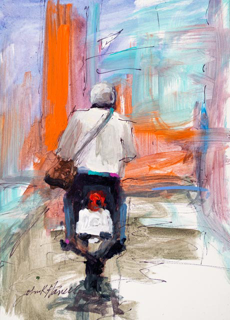 John K. Harrell Fine Art : Italian Babble 7 x 5 Acrylic Urban Landscape ...