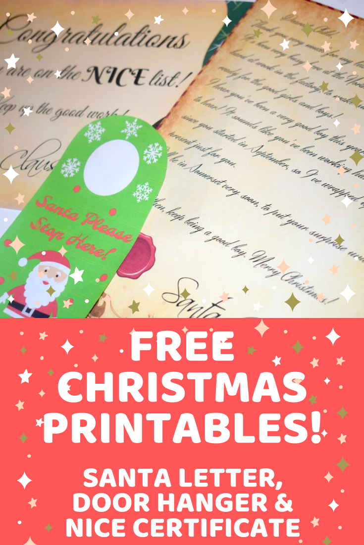 Free Christmas Printables! {Santa Letter, Door Hanger And Nice ...