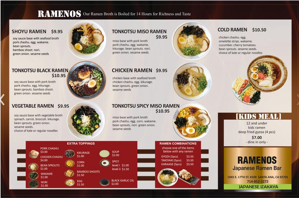July 20-21 | Ramenos Grand Opens in Santa Ana | $5 Any Ramen!
