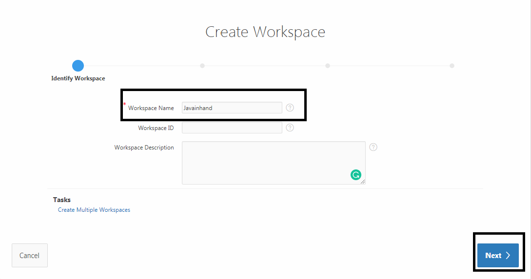 How To Create Workspace In Oracle Apex Javainhand Tutorial