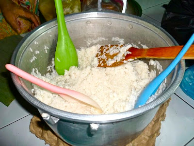 The making of Burasak, a Bugis traditional food.